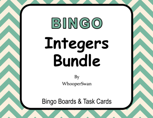 Integers - BINGO and Task Cards Bundle | Teaching Resources