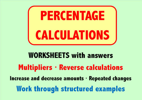 Percentage Calculations | Teaching Resources