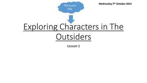 S.E. Hinton: The Outsiders: Chapter 1 | Teaching Resources