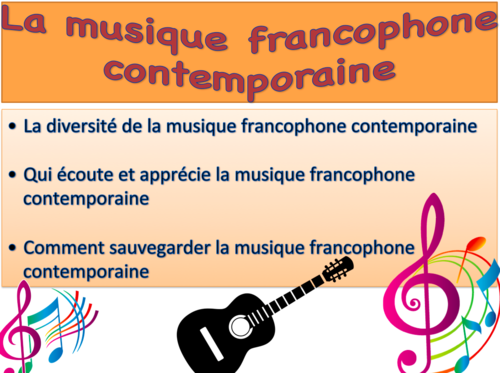 La musique francophone contemporaine AS Level / AQA / French / New ...