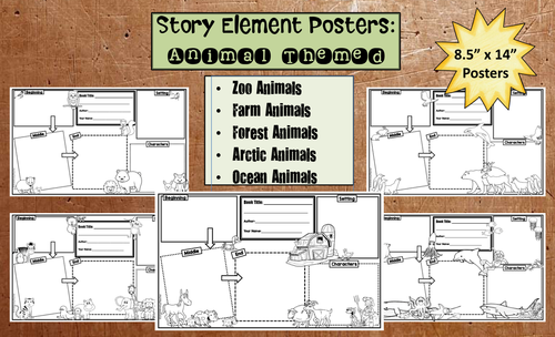 Story Elements Posters: Animal Themed | Teaching Resources
