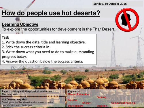 Thar Desert 1/2 - AQA 2016 - Living World - Opportunities in the hot ...