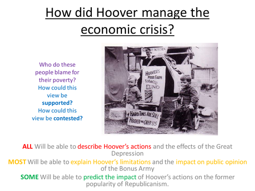 Edexcel Paper 1, Option F: LESSON 10 Was the Great Depression Hoover's ...