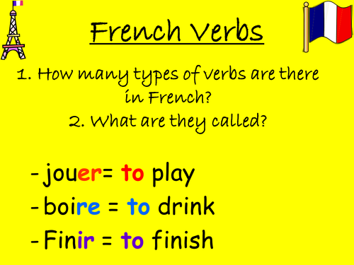 French Present Tense ER IR RE regular verbs plus grammar worksheet ...