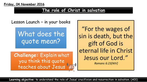 The role of Christ in salvation by charlotte101 | Teaching Resources