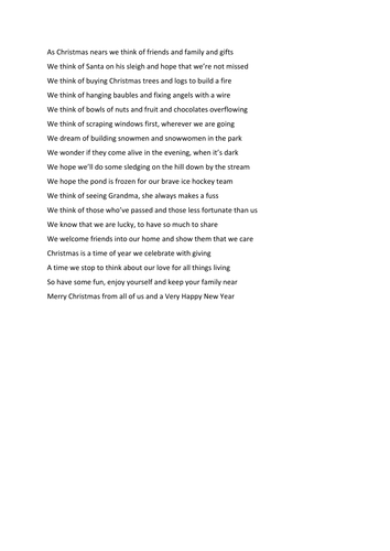 Christmas Poem for Assembly | Teaching Resources Christmas Poem for Assembly | Teaching Resources