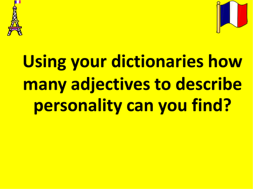 Describing personality in French | Teaching Resources