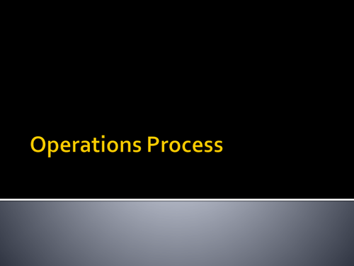 Operations Process and 4 V's Model | Teaching Resources