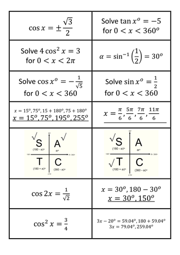 Solving Trig Equations - Card Sort | Teaching Resources Solving Trig Equations - Card Sort | Teaching Resources