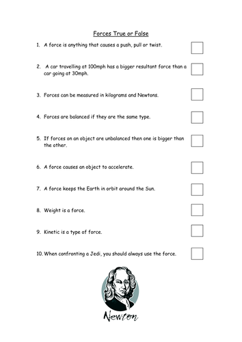 Forces true or false by beccy597 - Teaching Resources - Tes
