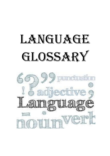 English language glossary of terms | Teaching Resources English language glossary of terms | Teaching Resources