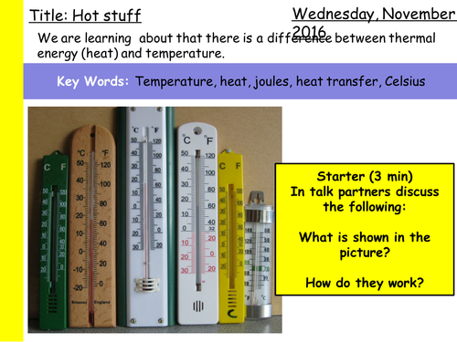 Different between heat and temperature | Teaching Resources