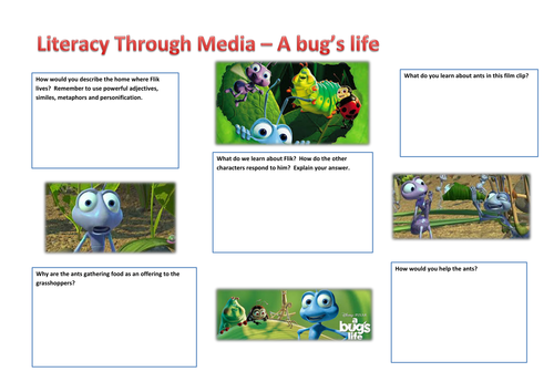 Literacy Through Media - Writing tasks | Teaching Resources