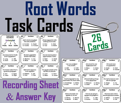 Root Words Task Cards | Teaching Resources