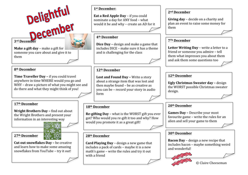 December - early finishers | Teaching Resources