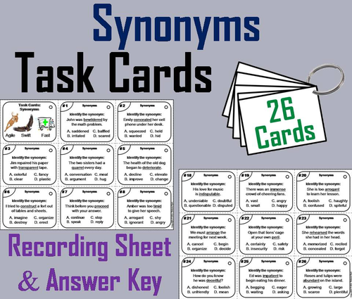 Synonyms Task Cards | Teaching Resources Synonyms Task Cards | Teaching Resources