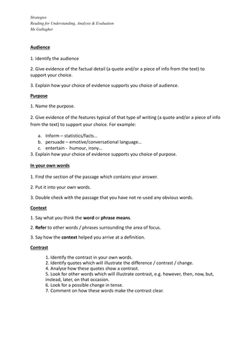 Strategies for RUAE | Teaching Resources