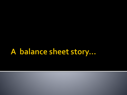 Balance Sheet Introductory activity | Teaching Resources