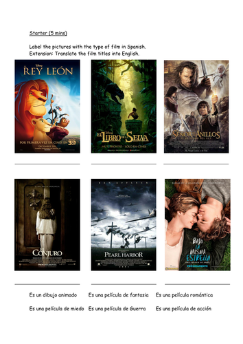 'Las películas' Spanish films and opinions | Teaching Resources