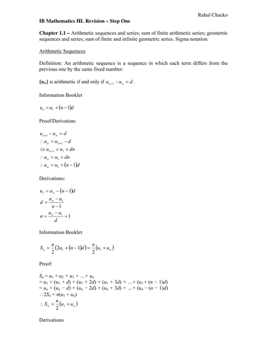 IB Mathematics Revision Notes | Teaching Resources