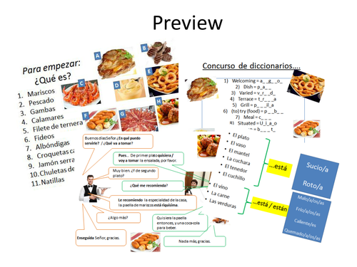 La comida / En el restaurante | Teaching Resources