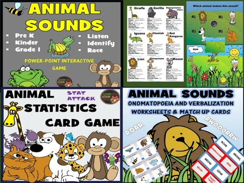 Animal Sounds Bundle - Worksheets and PowerPoint Game | Teaching Resources