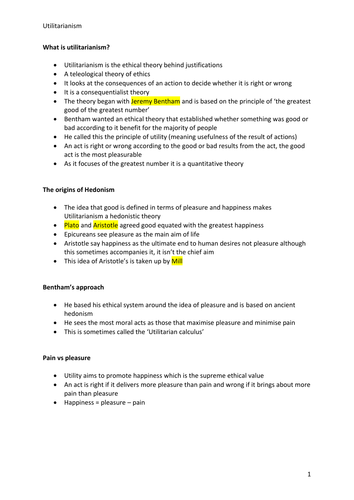 Utilitarianism | Teaching Resources