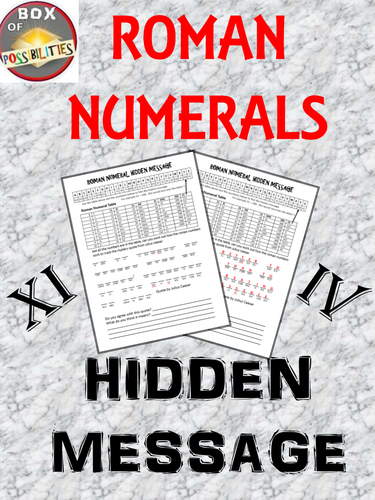 Roman Numerals Hidden Message: A Rome Activity involving Roman numerals ...