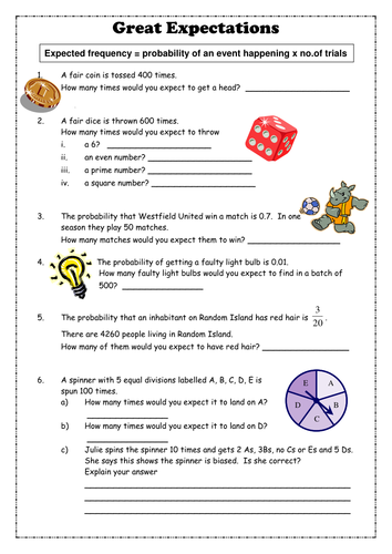 Expectation and Probability Activity | Teaching Resources Expectation and Probability Activity | Teaching Resources