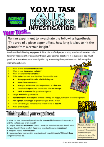 SCIENCE EXPERIMENTS - YOYO PHYSICS INVESTIGATION! AIR RESISTANCE ...