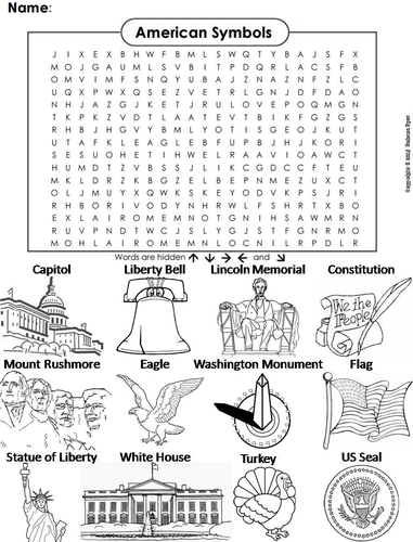 American Symbols Word Search by ScienceSpot - Teaching Resources - Tes