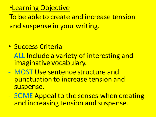 Creating tension and suspense in writing | Teaching Resources
