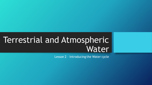 Terrestrial Water, Cryospheric Water and Atmospheric water | Teaching ...