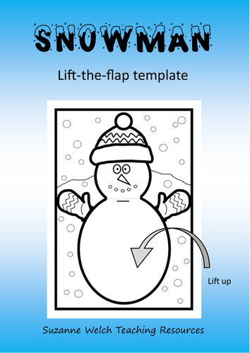 Snowman - lift the flap presentation template | Teaching Resources
