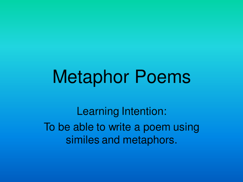 Metaphor Poems | Teaching Resources