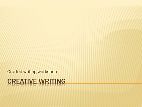 Creative Writing Workshop | Teaching Resources