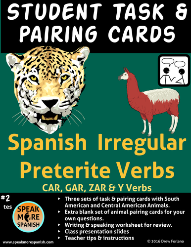 Spanish Task Cards for Irregular Preterite Verbs * Verbos del Pretérito ...