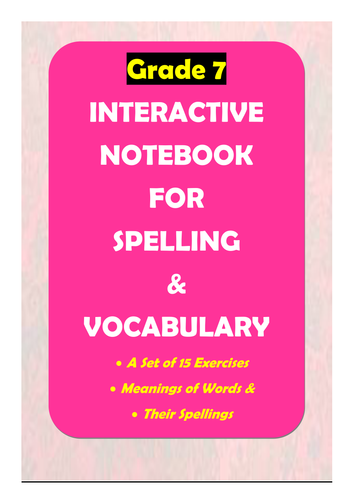 Grade 7: Interactive Notebook for Spelling & Vocabulary | Teaching ...