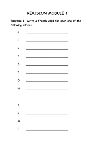 Expo 2 vert Module 1 revision booklet | Teaching Resources