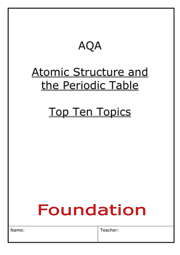 Aqa Gcse Chemistry Atomic Structure And Periodic Table Practice Makes Perfect Revision Booklet