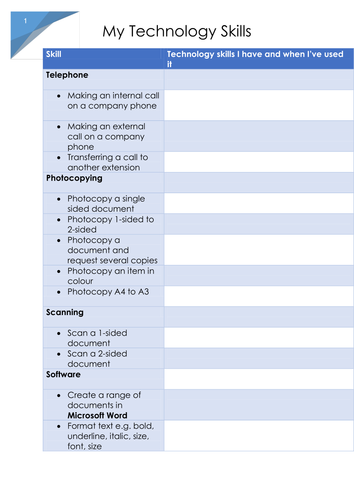 Technology Skills Check | Teaching Resources
