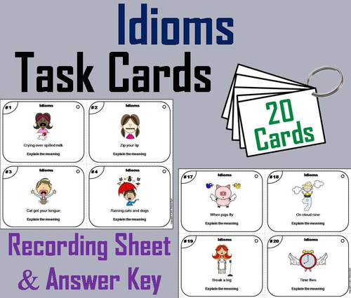 Idioms Task Cards | Teaching Resources