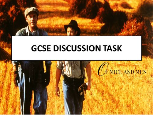'Of Mice and Men' discussion talking and listening task | Teaching ...