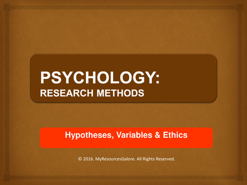 Psychology: Research Methods | Teaching Resources Psychology: Research Methods | Teaching Resources