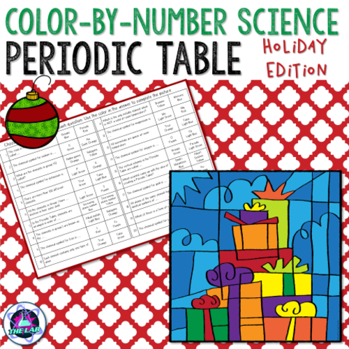 Holiday Themed Periodic Table Color-by-Number Activity | Teaching Resources