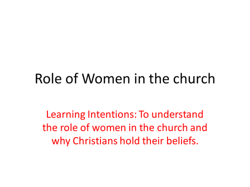 Role of Women in the Church | Teaching Resources