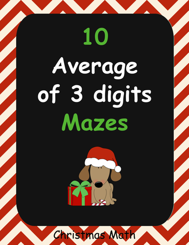 Christmas Math: Average of 3 digits Maze | Teaching Resources