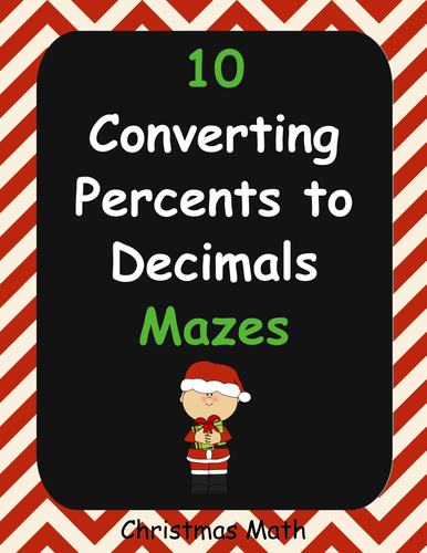 Christmas Math: Converting Percents to Decimals Maze | Teaching Resources