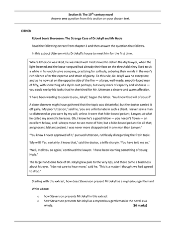 The Strange Case of Dr Jekyll and Mr Hyde: Assessment Papers | Teaching ...