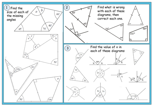 Basic Angle Facts Revisionrecap Lesson Teaching Resources 